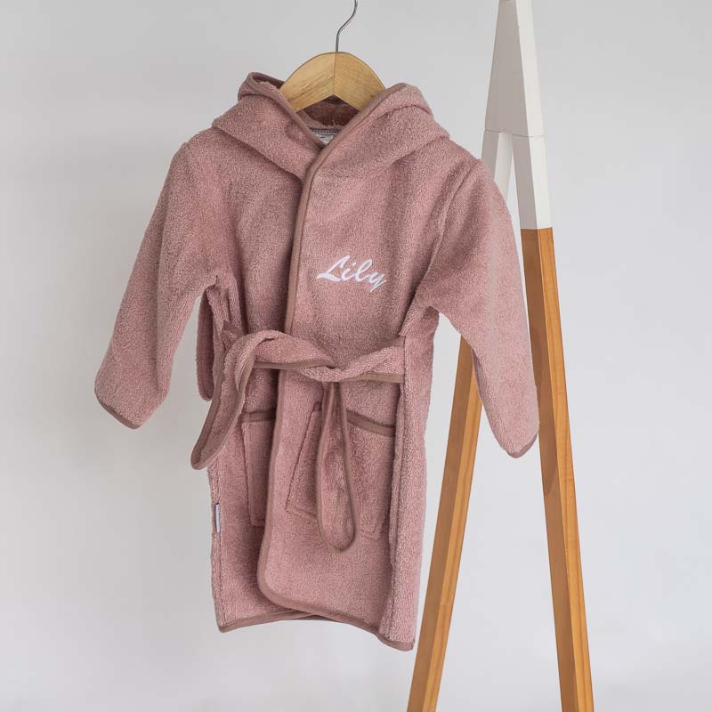Personalised Pink Bunny Hooded Baby Robe