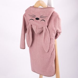 Personalised Pink Bunny Hooded Baby Robe