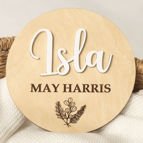 Birth Announcement Discs | Personalised With Baby Names