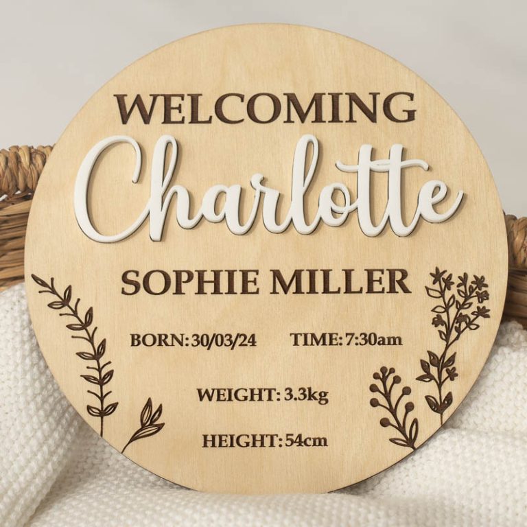 Birth Announcement Discs | Personalised With Baby Names