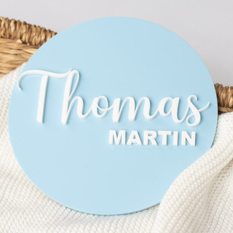 Birth Announcement Discs | Personalised With Baby Names