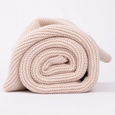 Personalised Baby Blanket - Beige Knitted