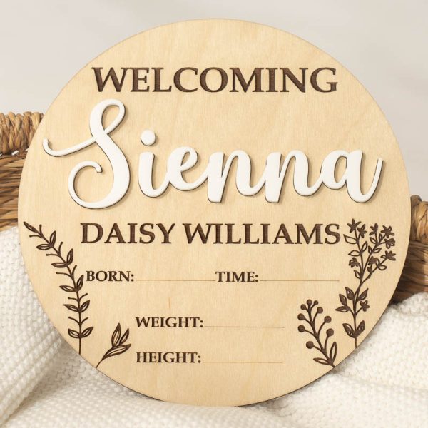 Birth Announcement Discs | Personalised With Baby Names