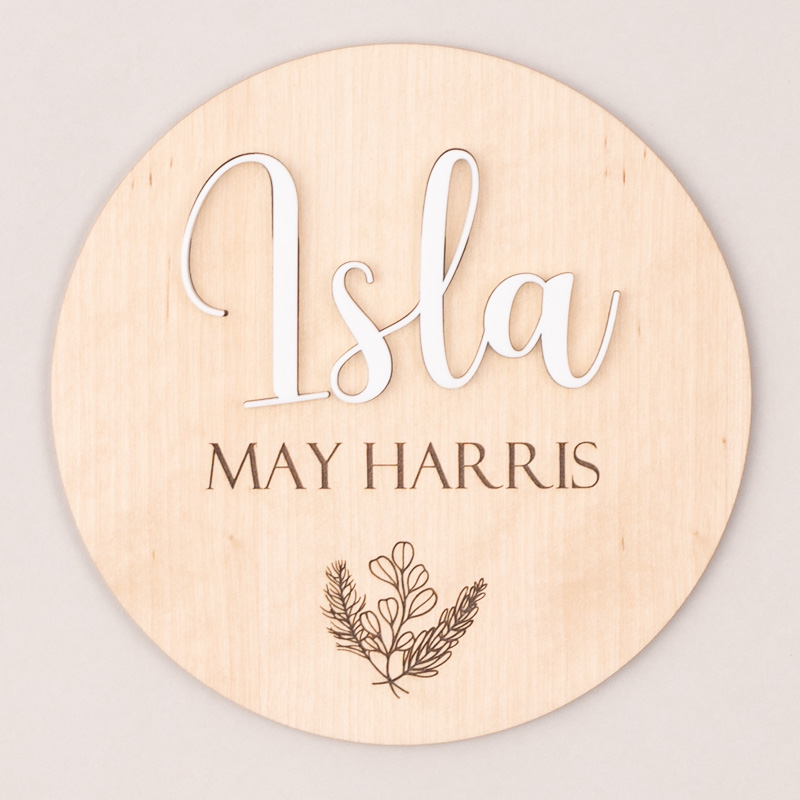 Personalised Blush Pink Blanket, Unicorn & 3D Baby Name Disc