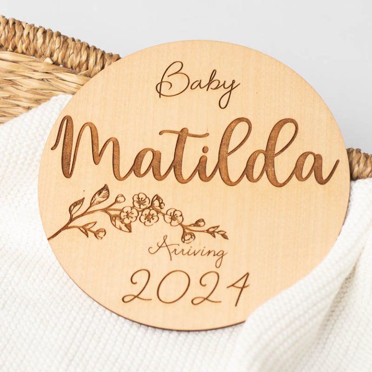 Birth Announcement Discs | Personalised With Baby Names