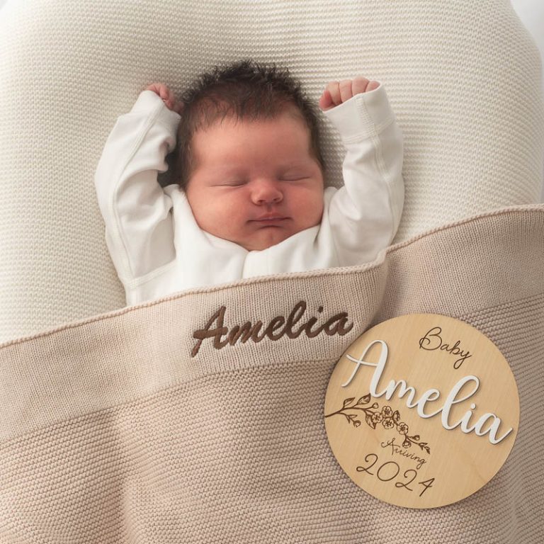Birth Announcement Discs | Personalised With Baby Names