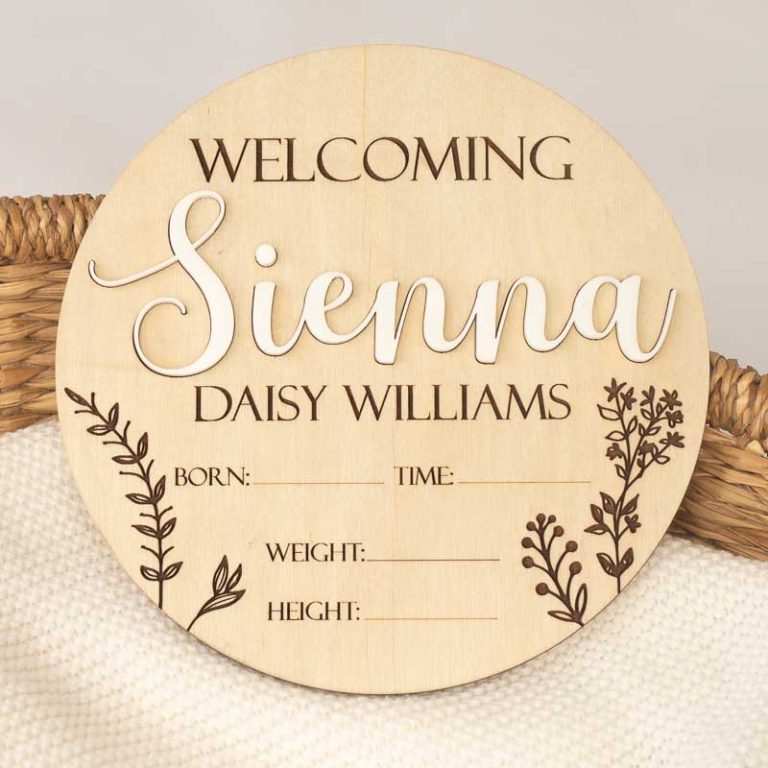 Birth Announcement Discs | Personalised With Baby Names