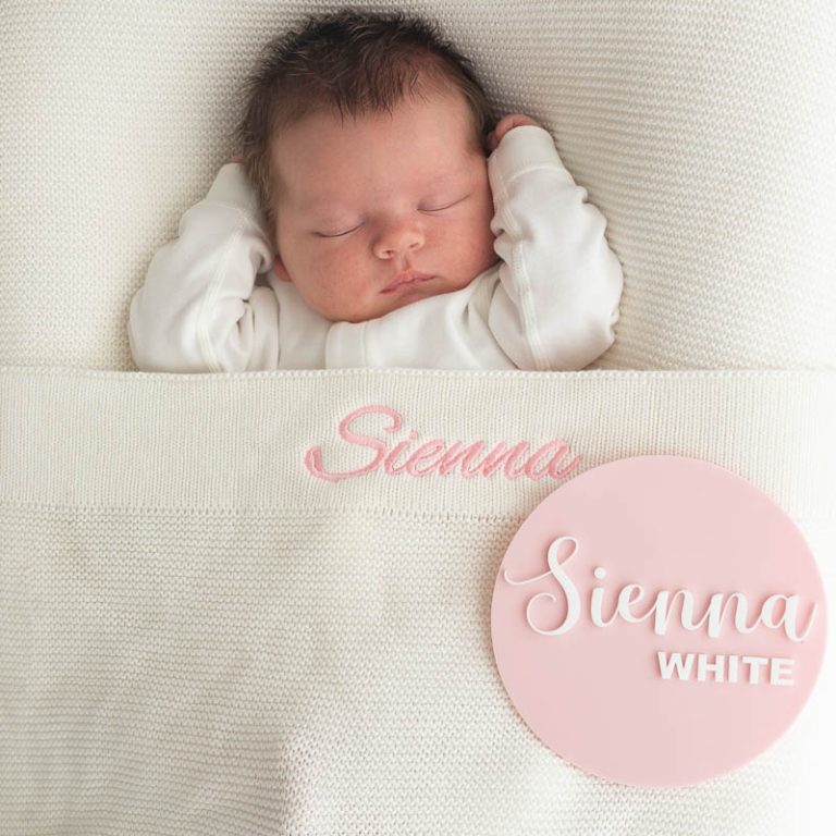 Birth Announcement Discs | Personalised With Baby Names